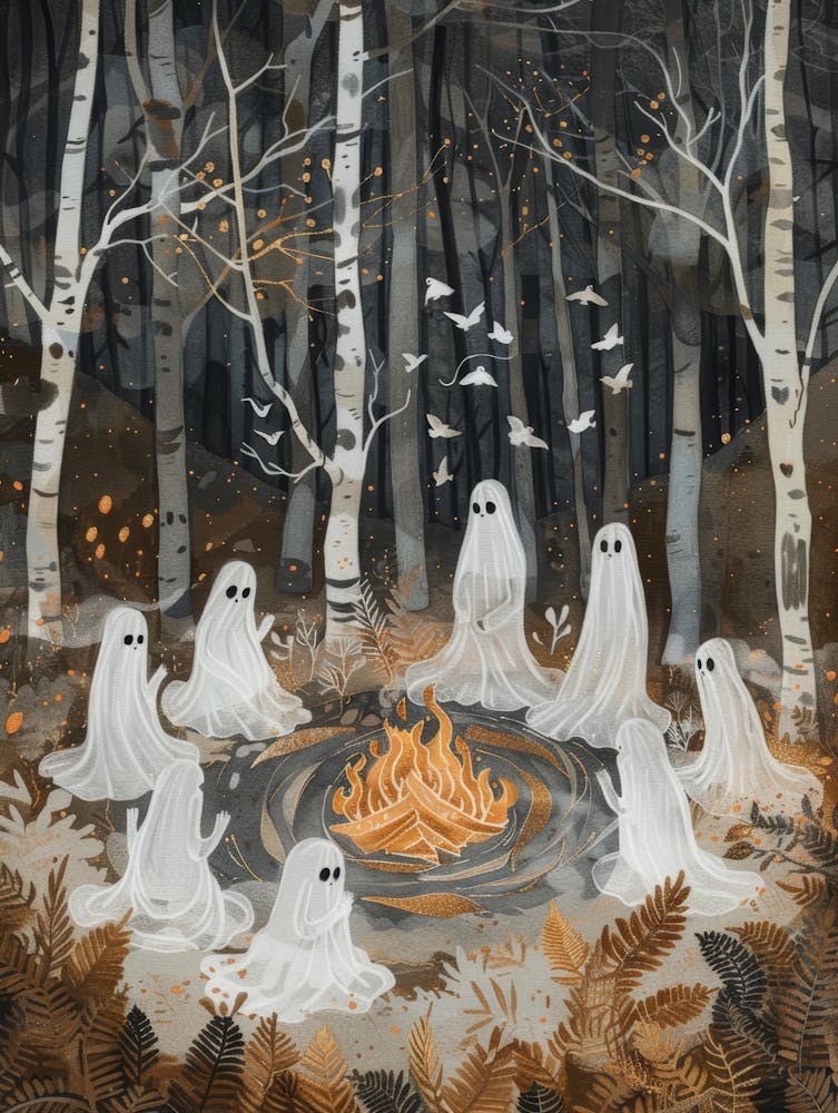 Ghosts Around A Campfire 4 Art Print by Moving Clouds Art – Fy!