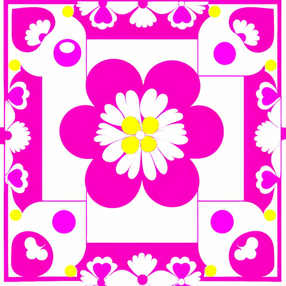 Pink Flower tile, pattern art Art Print by Pattern playroom – Fy!