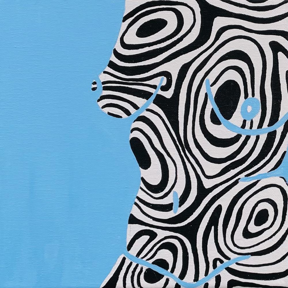 Ocean Swirl Girl Square Art Print by Louisa Lacey – Fy!