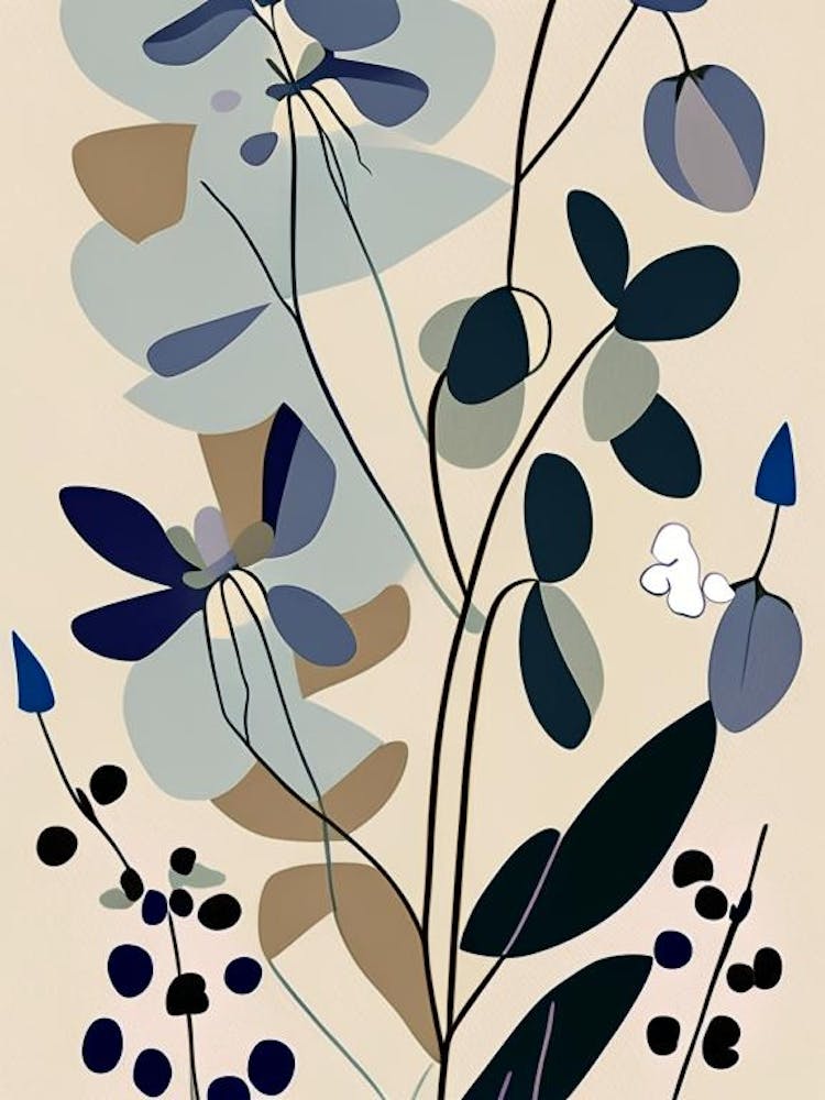 Speedwell Wildflower Modern Muted Colours 1 Art Print by Wildflower ...