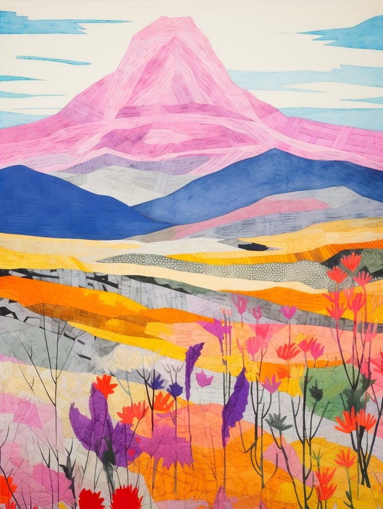 Mount Ararat Turkey 1 Colourful Mountain Illustration Art Print by ...