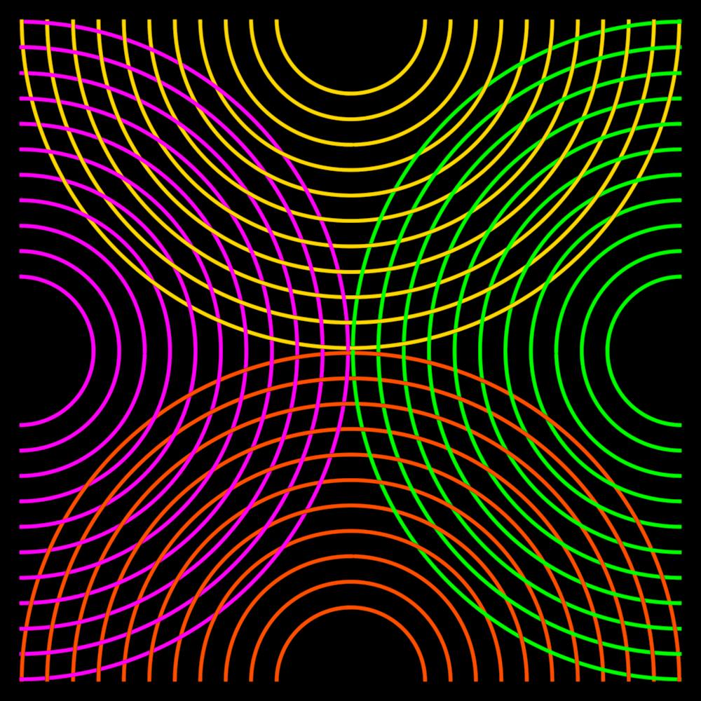 Rainbow Interlocking Semi Cirles Art Print by Kt10Designs – Fy!