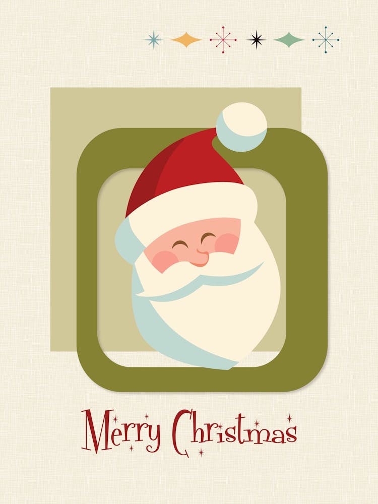 Mid Century Modern Christmas Santa Art Print by NordicDesignHouse – Fy!