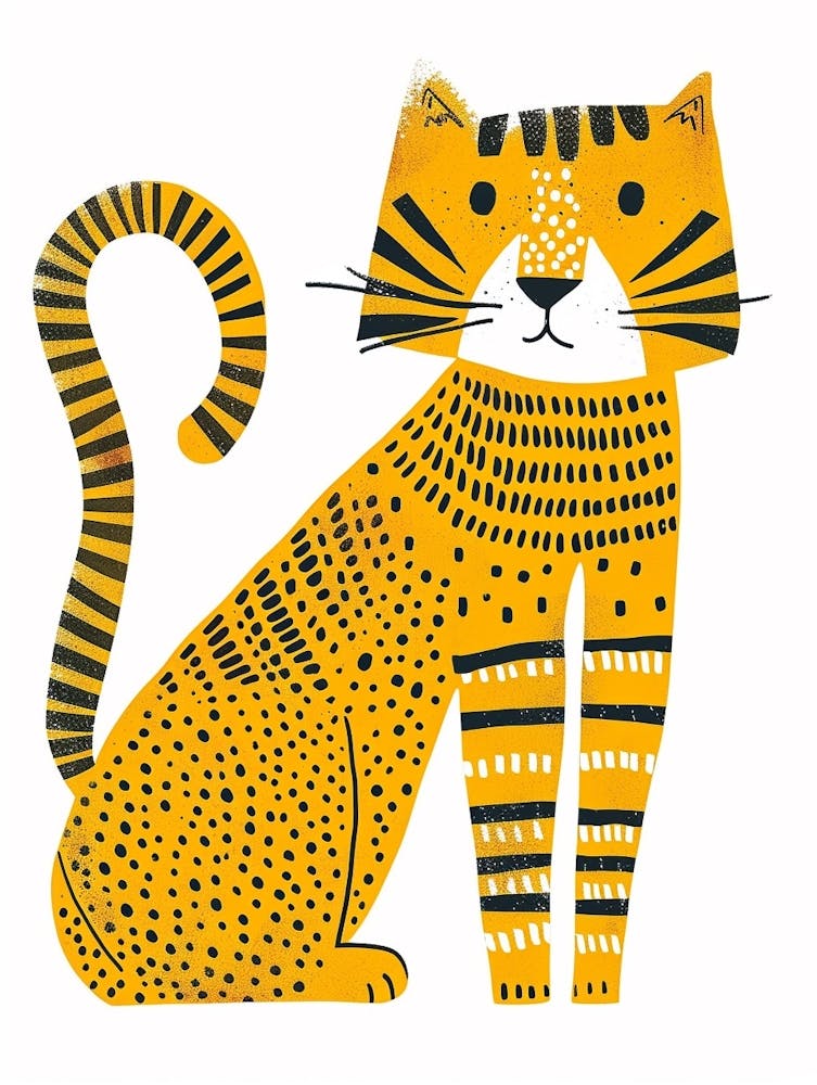 Yellow Bengal Tiger 1 Art Print by Scribble Studio – Fy!
