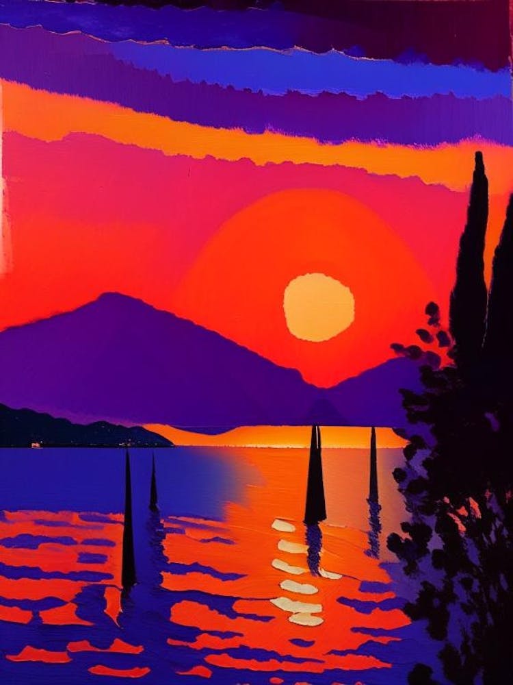 Acrylic Abstract Sunset Painting Art Print by Breathtaking Sunsets And ...
