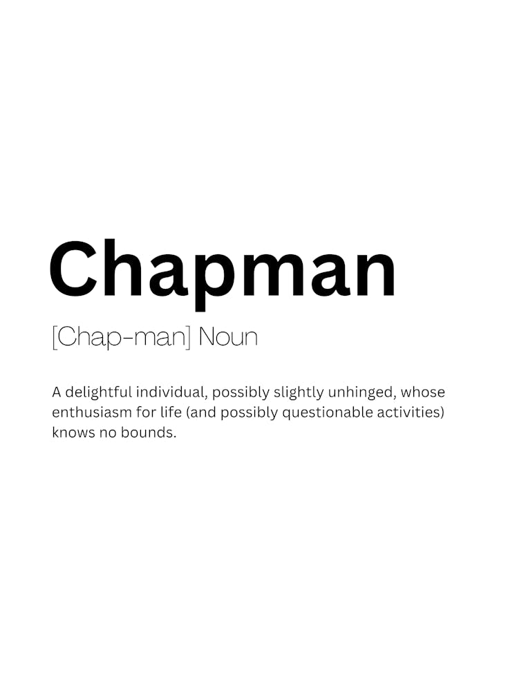 Chapman Definition Meaning 1 Art Print by Kaigozen – Fy!