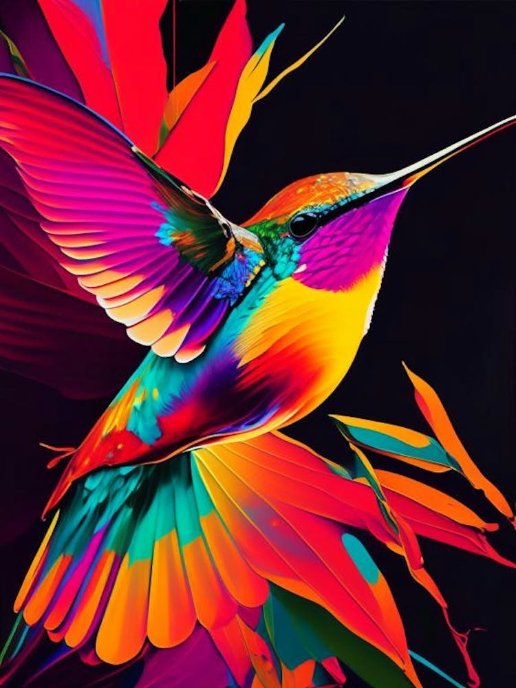 Fiery Throated Hummingbird Andy Warhol Inspired 2 Art Print by ...