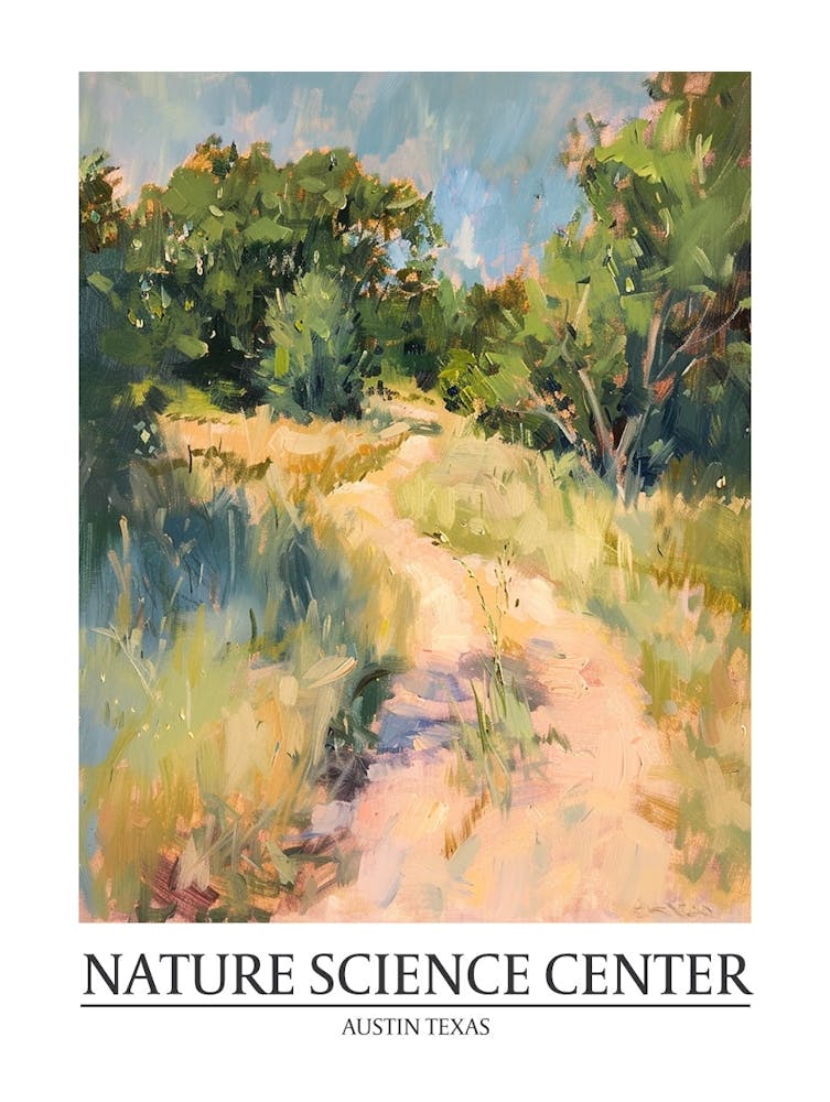 Nature Science Center Austin Texas Oil Painting 3 Poster Art Print by ...