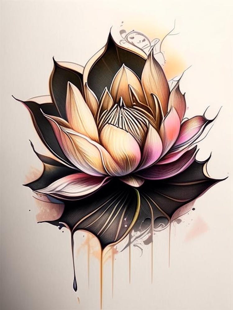 Lotus Flower Petals Graffiti 1 Art Print by The Artsy Florist – Fy!