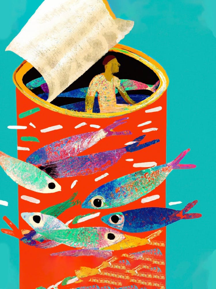 Man Trapped In A Sardines Can Art Print by Mambo – Fy!