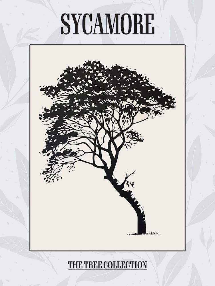 Sycamore Tree Simple Geometric Nature Stencil 1 Poster Art Print by ...