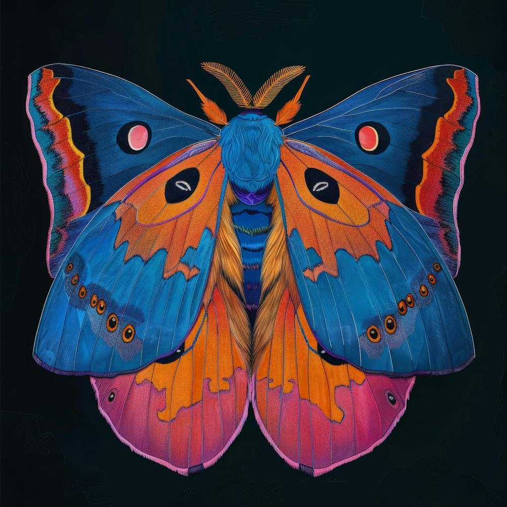 Moth On Black Background Art Print by Moving Clouds Art – Fy!