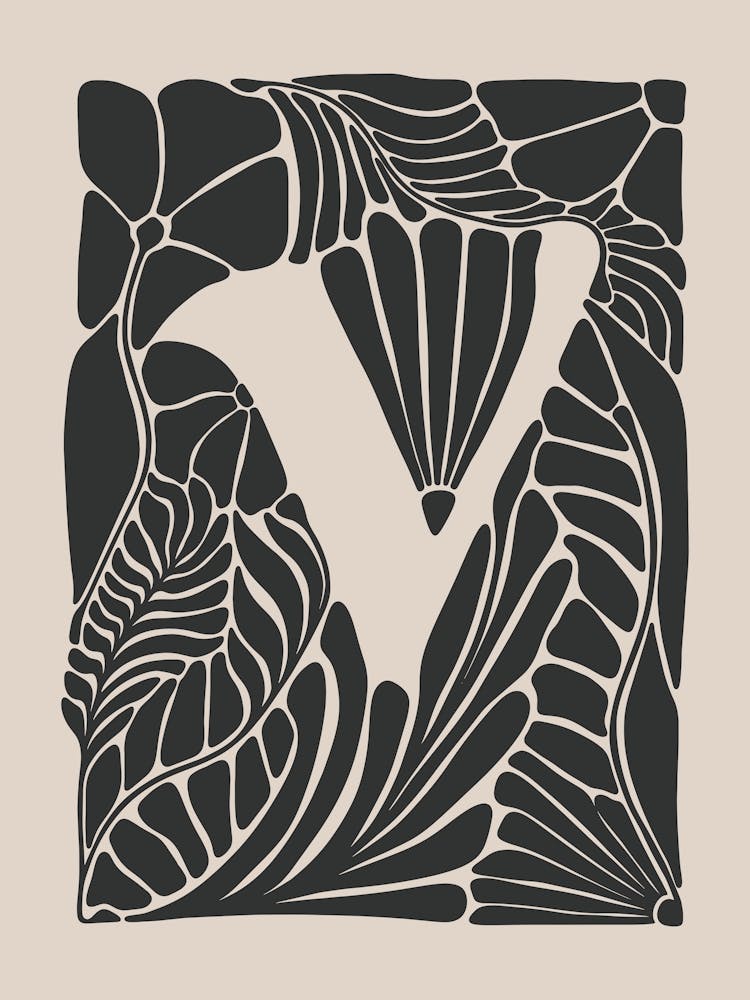 Botanical Letter V No 0762 Art Print by Firum Studio – Fy!