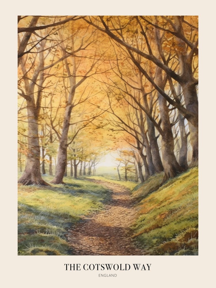 The Cotswold Way England 2 Uk Trail Poster Art Print by WanderWall ...