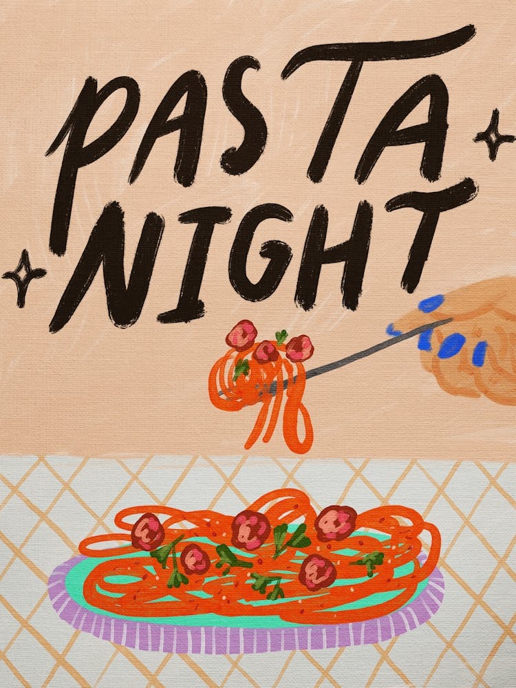 Pasta Night Art Print by Kartika Paramita – Fy!