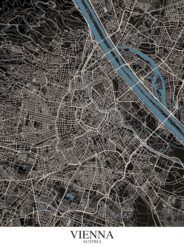 Vienna Black Blue Art Print by Mapply – Fy!