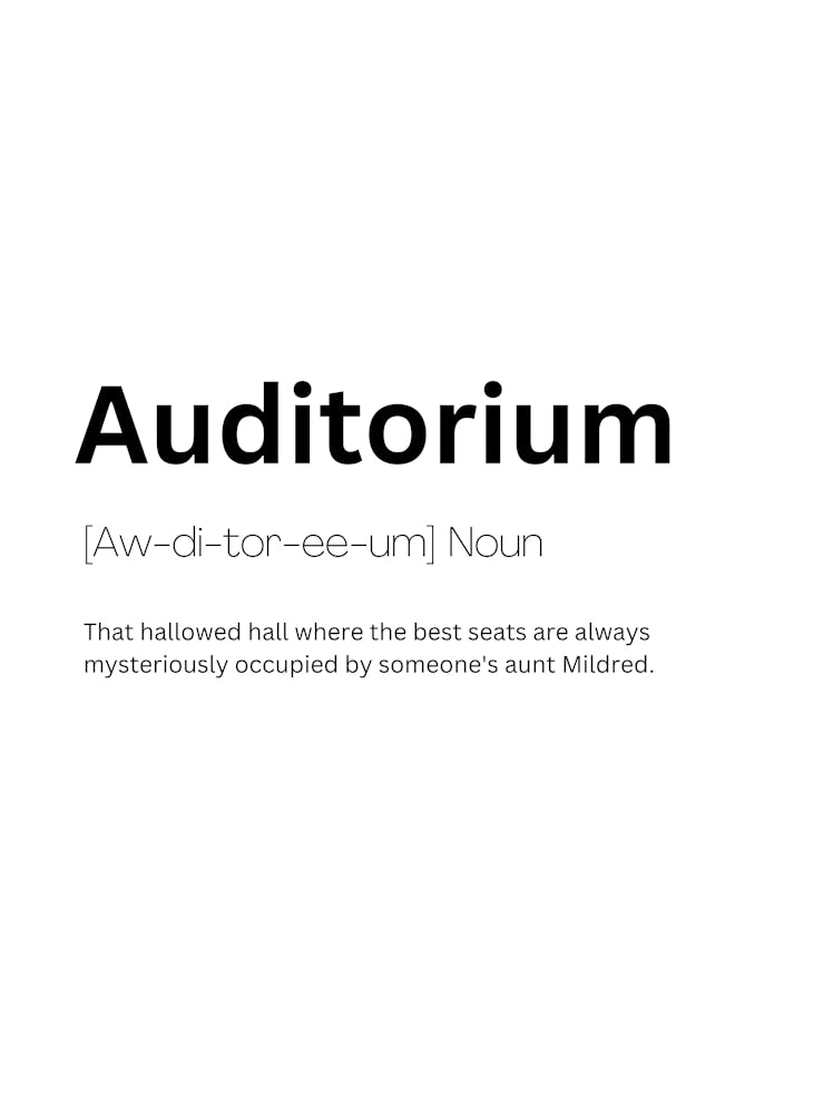 Auditorium Definition Meaning Art Print by Kaigozen – Fy!