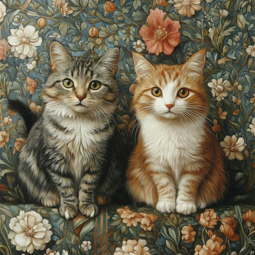 Two Cats Art Art Print by Saiful – Fy!