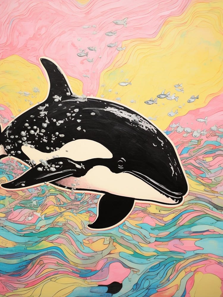 Pastel Crayon Underwater Orca Whale Drawing 1 Art Print by Energy of ...