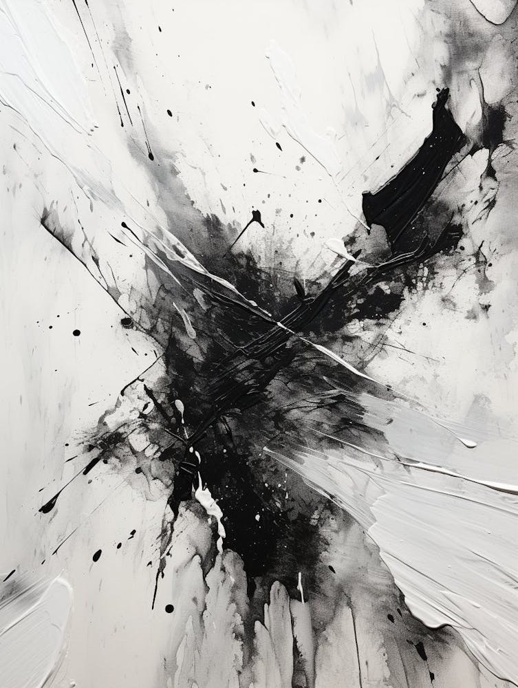 Disintegration Abstract Black And White 3 Art Print by Abstract Art ...