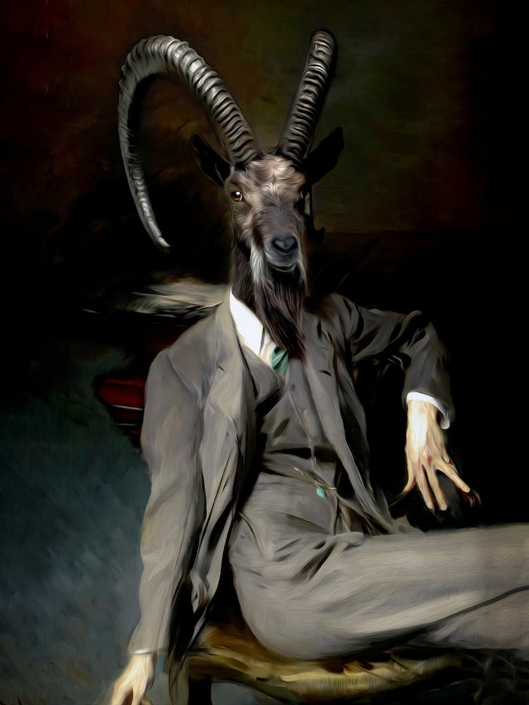 Flexible Kenneth The Capricorn Pet Portraits Art Print by l'Animorphe ...