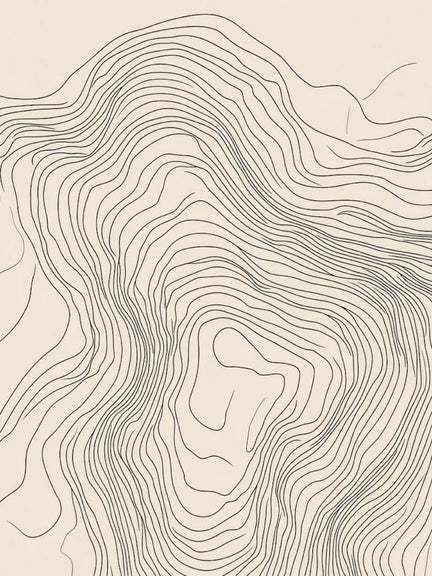 Wavy Line Map Art Print by Shadesigns – Fy!