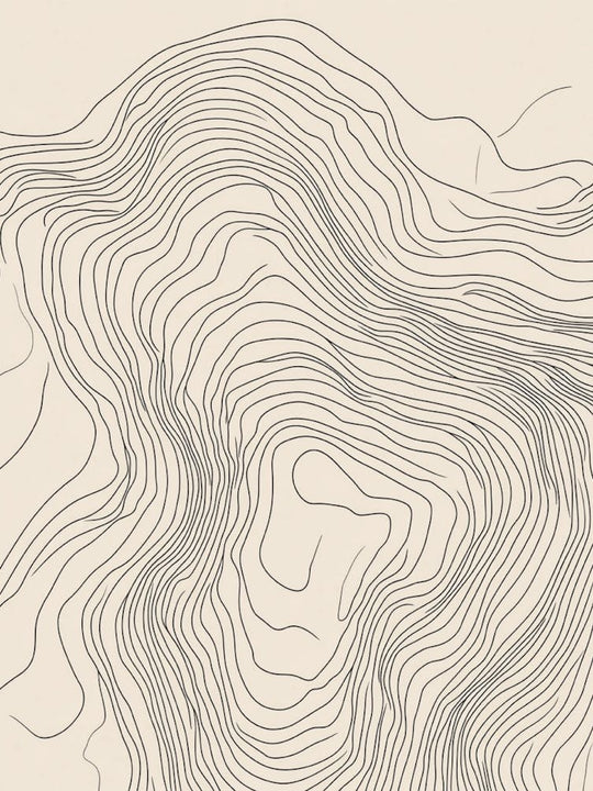 Wavy Line Map Art Print by Shadesigns – Fy!