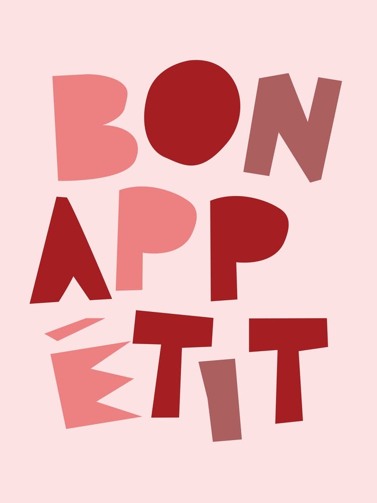 Bon Appetit Red and Pink Art Print by Zoe Leigh Designs – Fy!