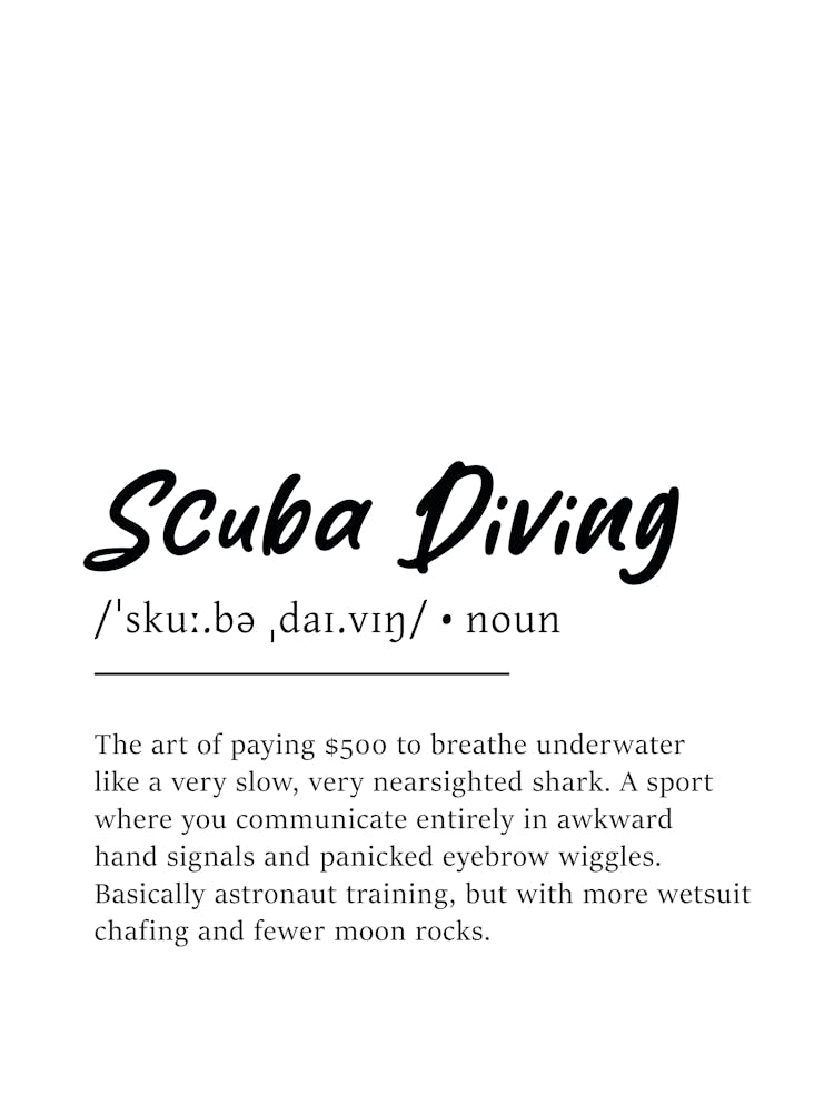 Scuba Diving Definition Poster - Dictionary Art Print by Panda Zen ...