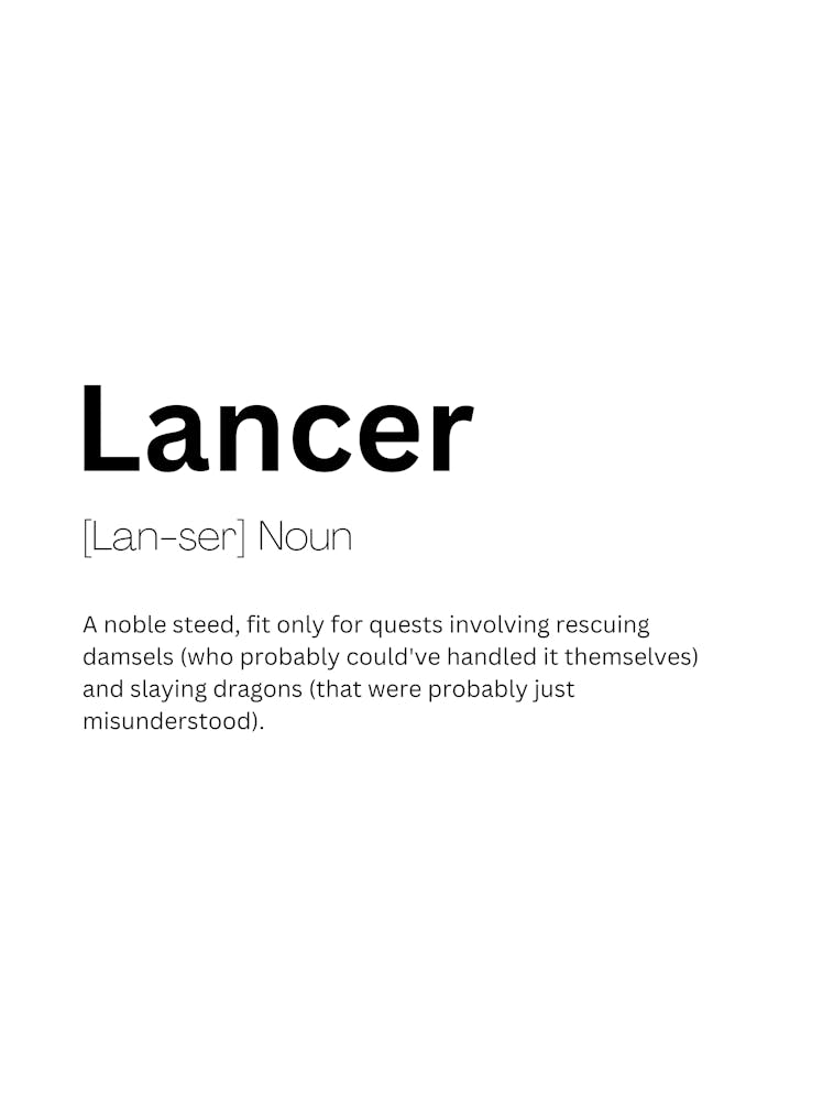 Lancer Definition Meaning Art Print by Kaigozen – Fy!