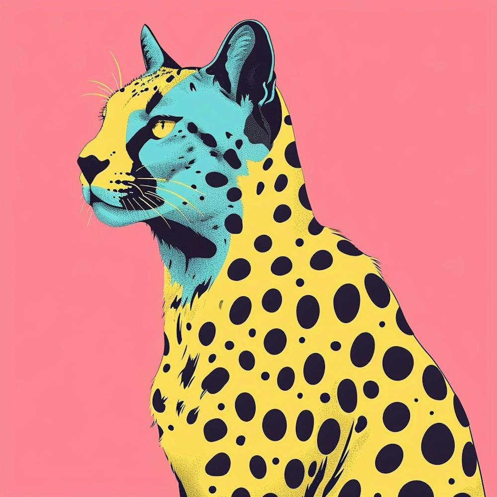 Yellow Cheetah Square 2 Art Print by Scribble Studio – Fy!
