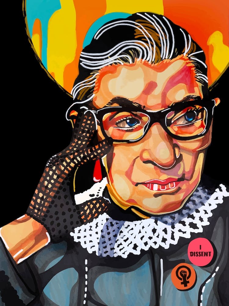 Ruth Bader Ginsburg Art Print by DomoINK – Fy!