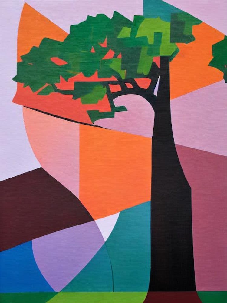 Quercus Garryana Tree Cubist 1 Art Print by Arboreal Impressions – Fy!