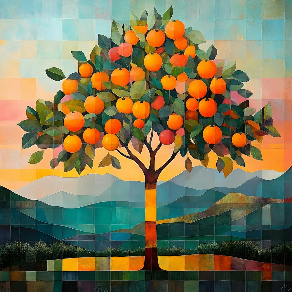Modern Orange Tree 4 Art Print by S.K. Coghlan – Fy!