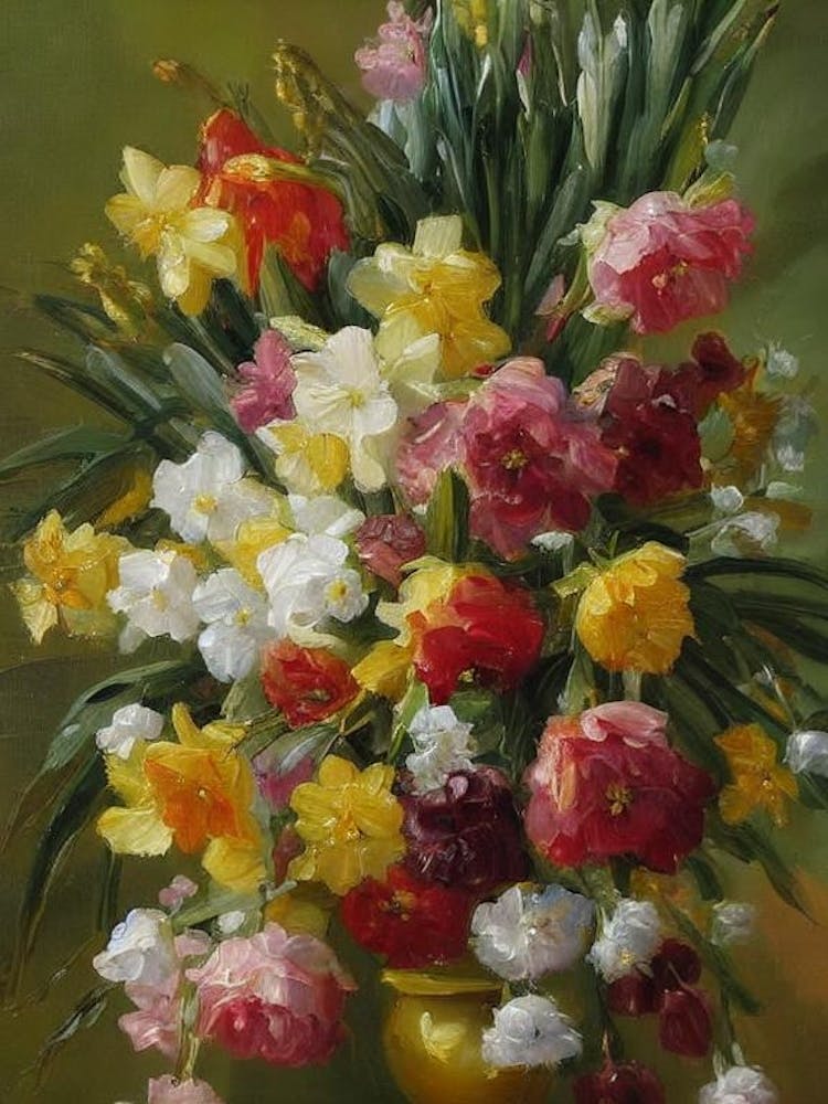 Daffodils Painting 1 Flower Art Print by The Artsy Florist – Fy!