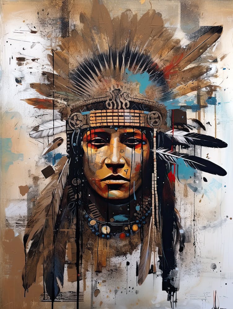 Spirit of the Tribe: Native American Elegance Unveiled Art Print by Art ...