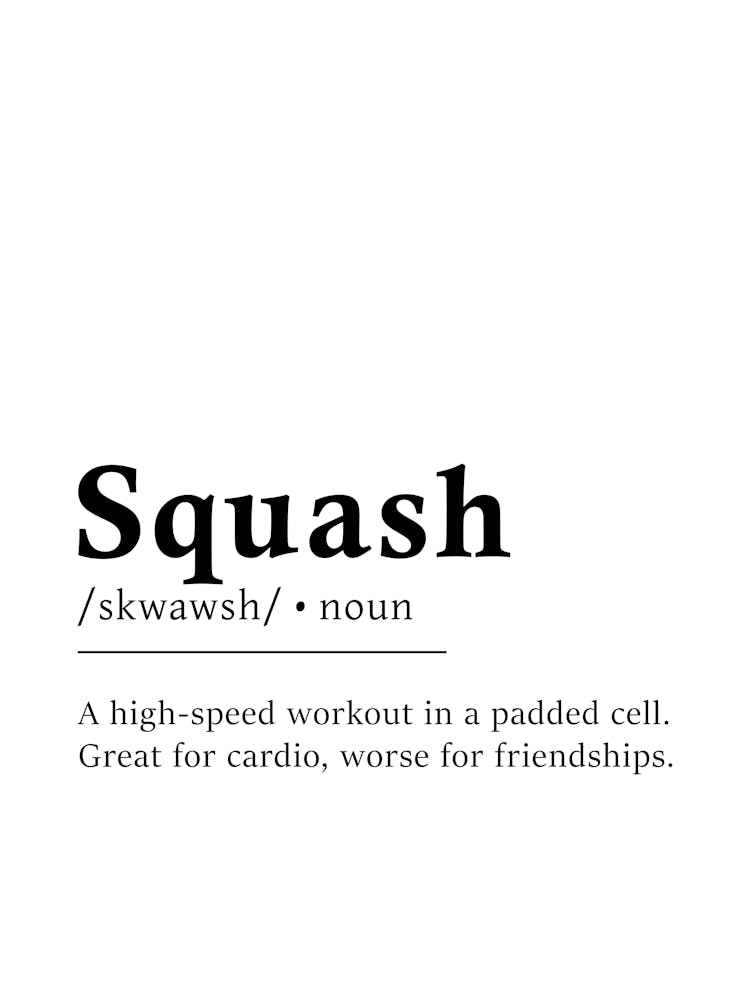 Squash Definition Poster - Dictionary Art Print by Fy!