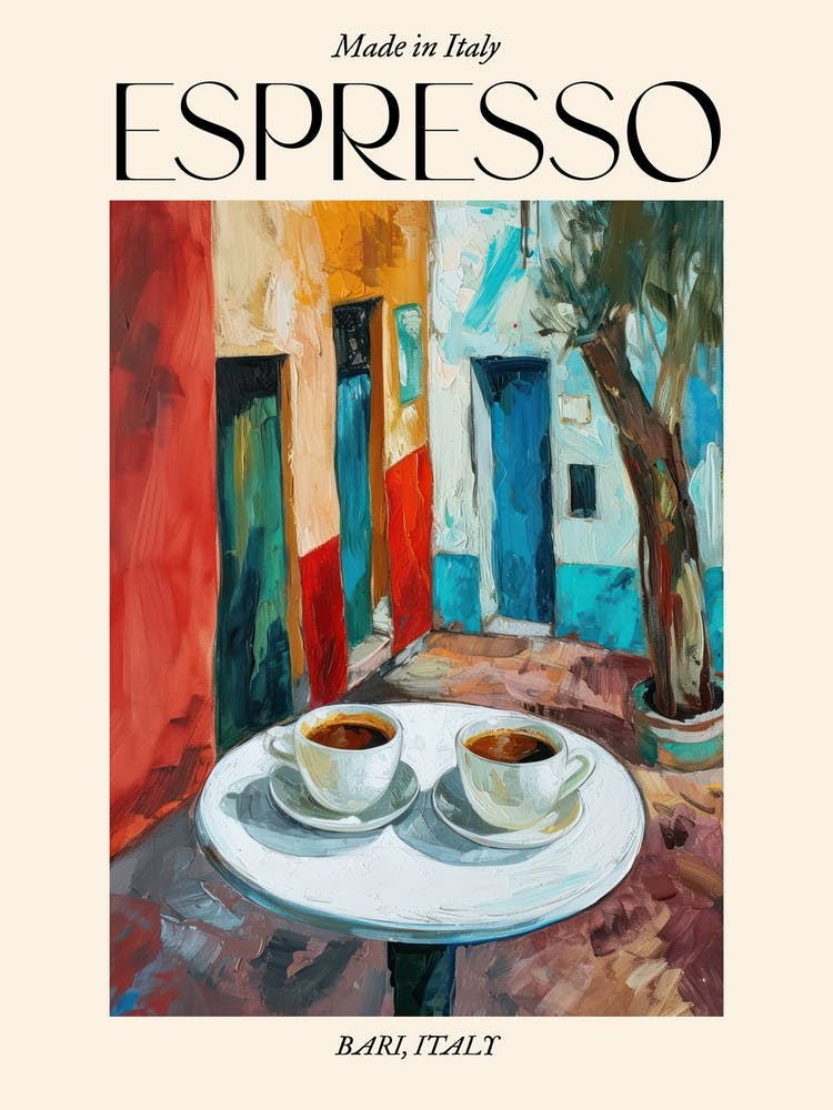 Bari Espresso Made In Italy 3 Poster Art Print by MedArt – Fy!