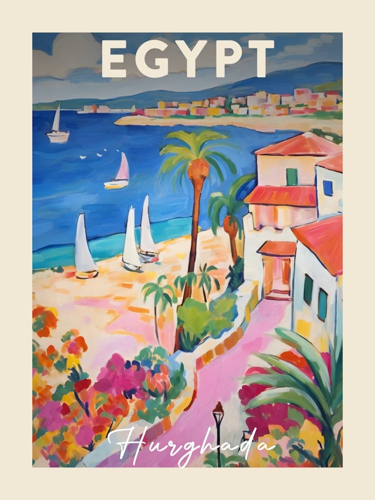 Hurghada Egypt 2 Fauvist Painting Travel Poster Art Print by MedArt – Fy!