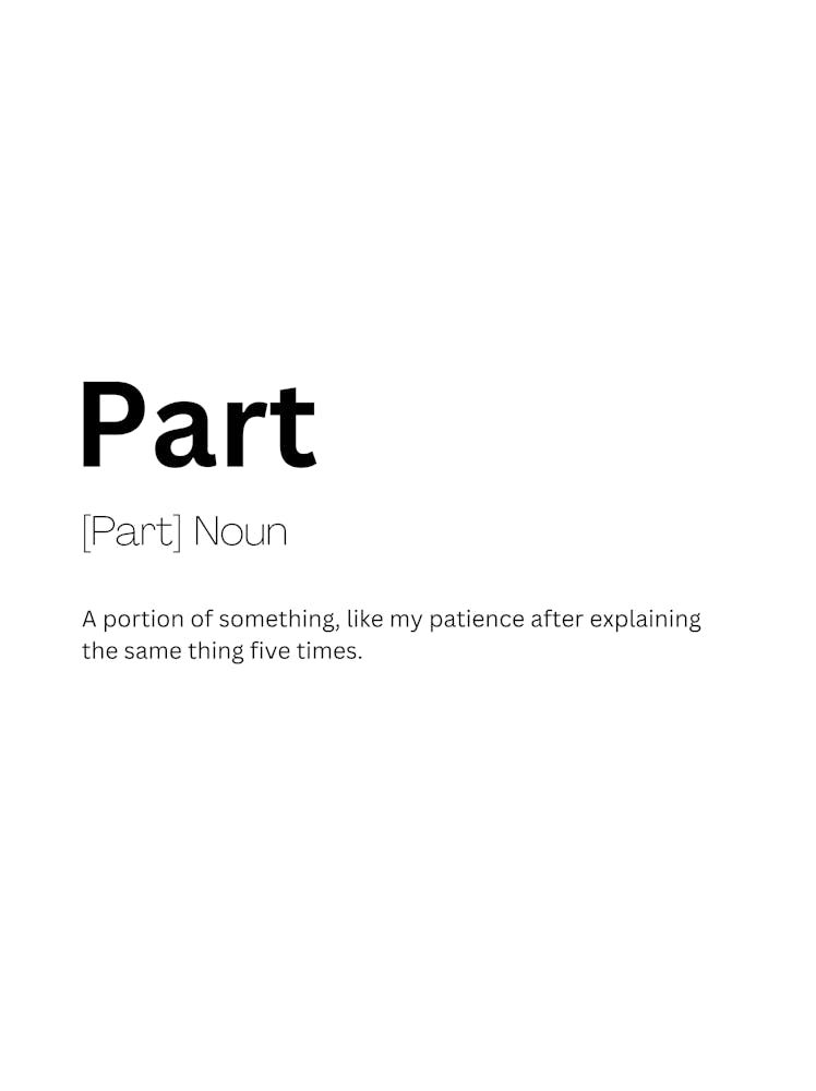 Part Definition Meaning 1 Art Print by Kaigozen – Fy!