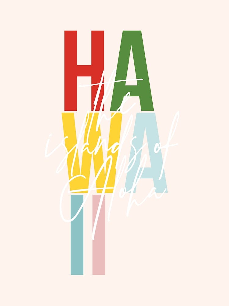 Hawaii The Islands Of Aloha Color Art Print by Typologie Paper Co – Fy!