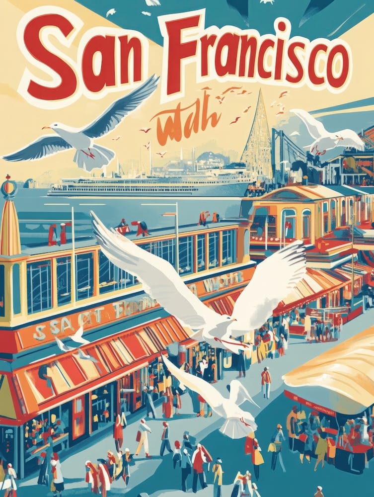 Aihrgdesign A 1970s Inspired Travel Poster For San Francisco 1 Art ...