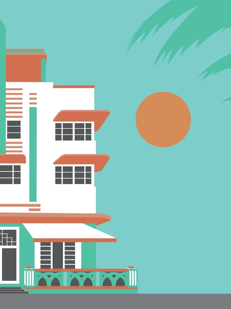 Miami Beach Mint Art Print by Rebecca Pymar – Fy!
