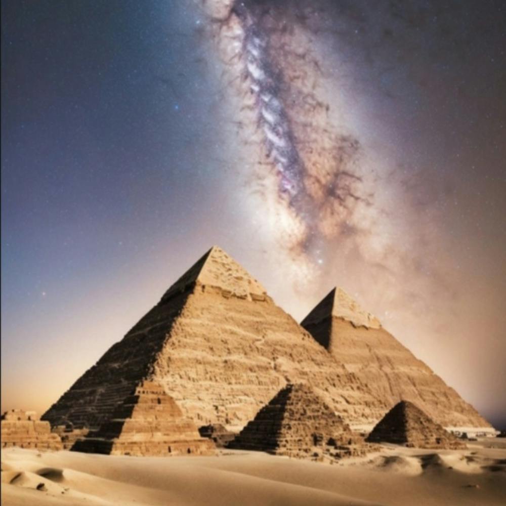 Pyramids And Milky Way Art Print by Fadia Selim – Fy!