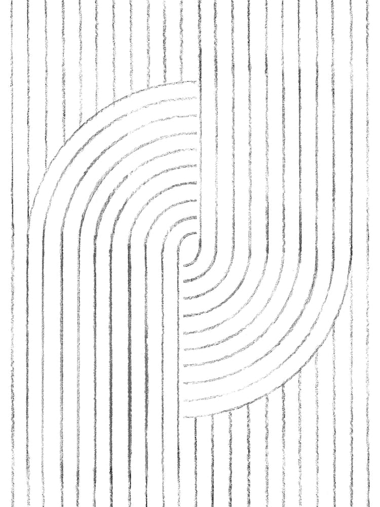 Line Drawing, curved lines Art Print by Whale's Way – Fy!