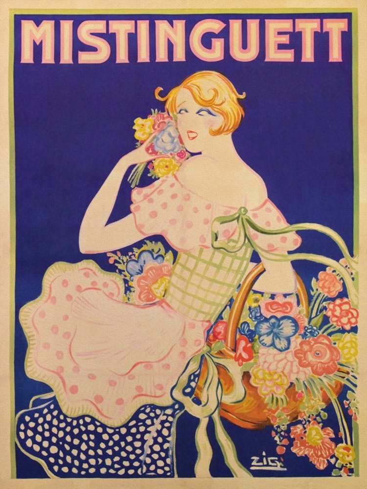 Mistinguet French Women Entertainer Vintage Poster Art Print by Vibrant ...