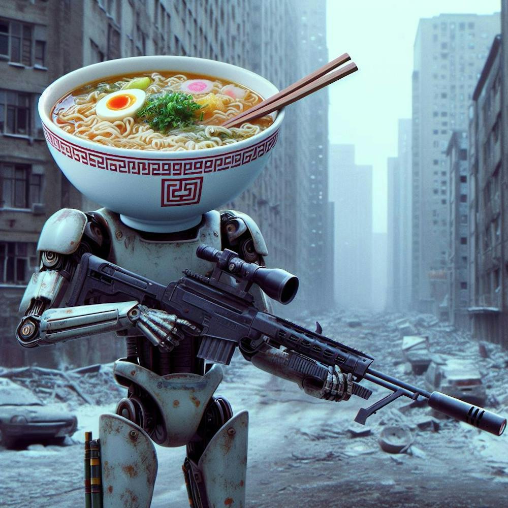 Robot Ramen Soldier Art Print by Crazy Sheep – Fy!