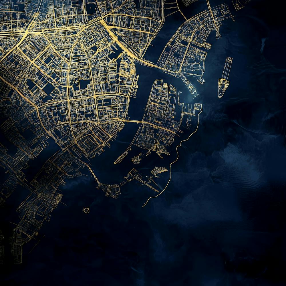 Gold City Map Art Print by AnikArts – Fy!