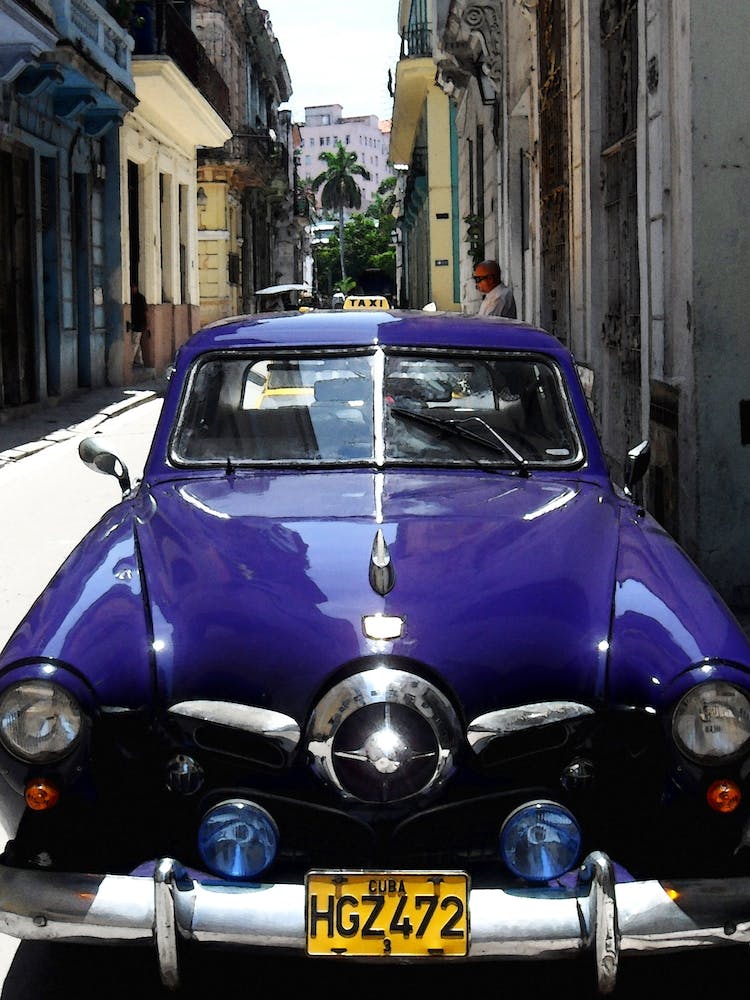 Blue Cuban Car Art Print by Rowdy Space – Fy!