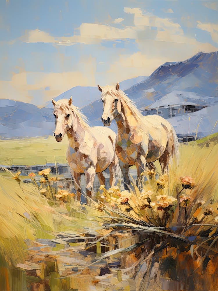 Horses Painting In Cotacachi, Ecuador 3 Art Print by Equine ...